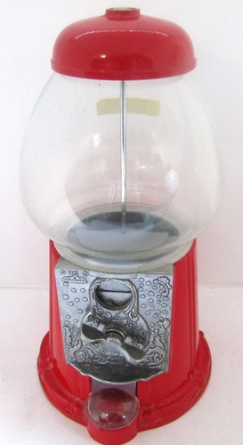 Vintage Carousel 11" Gumball Candy Machine Bank 1985 Red Metal W/ Glass ...