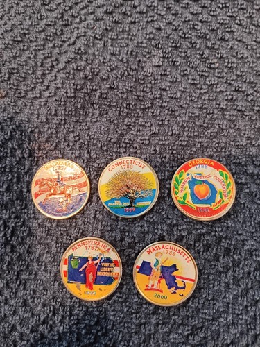 5 PAINTED STATE QUARTERS | eBay