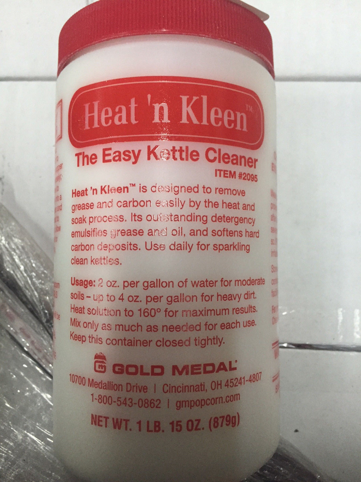 HEAT n Kleen clean Popcorn machine Kettle cleaner 2095 Gold Medal 31oz ...