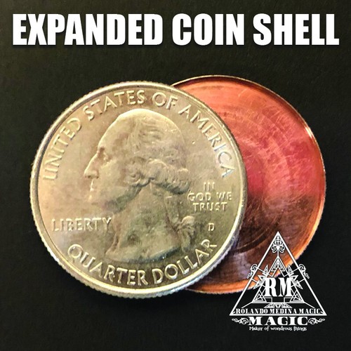 US QUARTER EXPANDED COIN SHELL Magic Coin MADE FROM REAL COIN! Trick ...