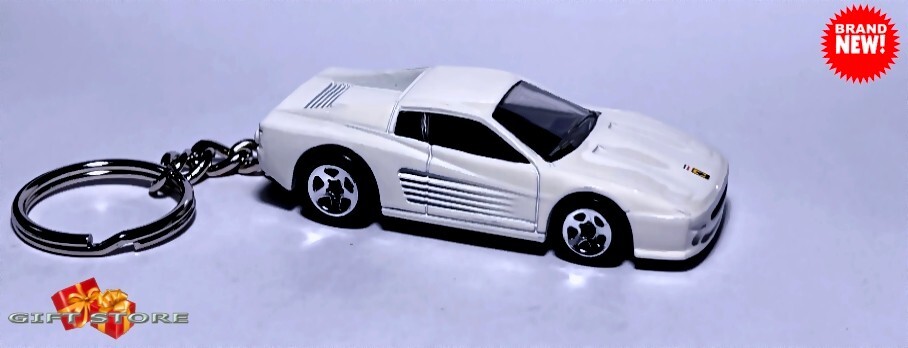 🎁RARE KEYCHAIN WHITE FERRARI TESTAROSSA MIAMI VICE DON JOHNSON GREAT ...