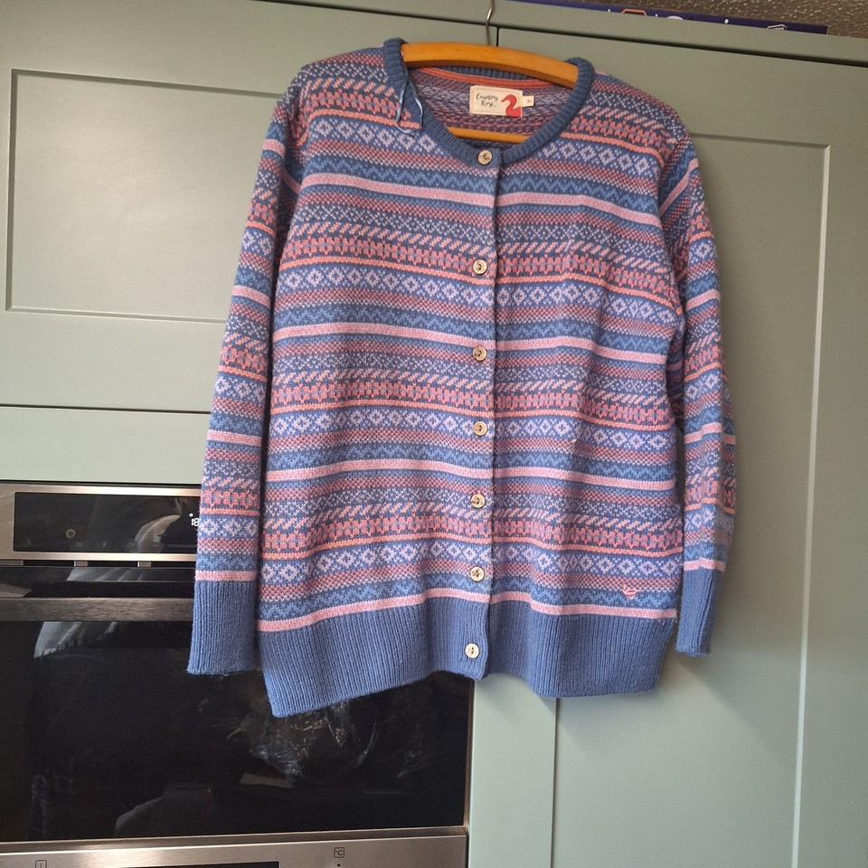 Country Rose Ladies Fairisle Cardigan Size Xl 18 | eBay UK