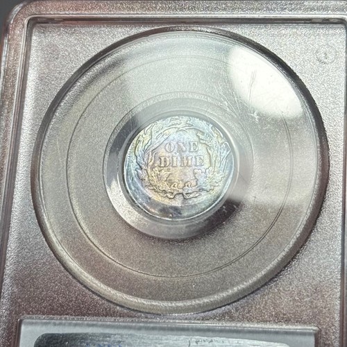 1887 10C VF35 PCGS Toned Seated Dime - 7% Off-Center Mint Error ...