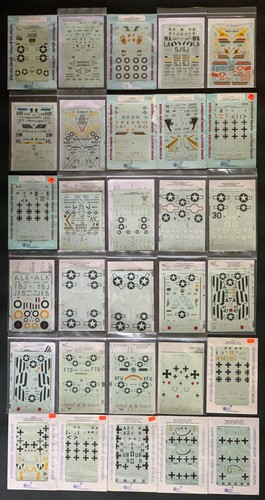 Large Lot (30 sheets) of 1/48 Scale Superscale Model Aircraft Decals ...