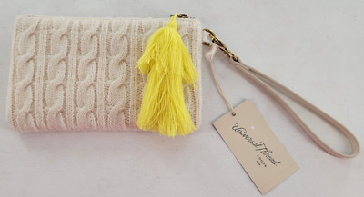 Universal Thread Stylish Wristlet Zippered Wallet Off White with Yellow ...