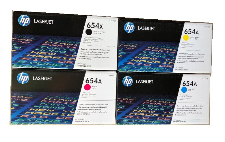 4x Original Toner HP Laserjet Empresa M651n M651dn / 654X 654A CF330X ...