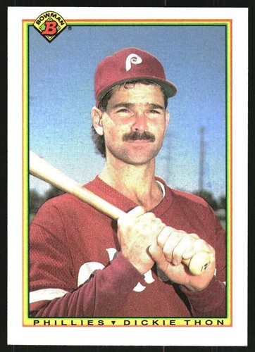 1990 Bowman Philadelphia Phillies Baseball Card #155 Dickie Thon | eBay