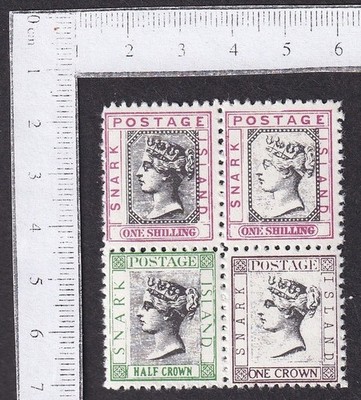 Gerald King : Snark Island fantasy - Queen Victoria 1880 block of 4 MNH ...