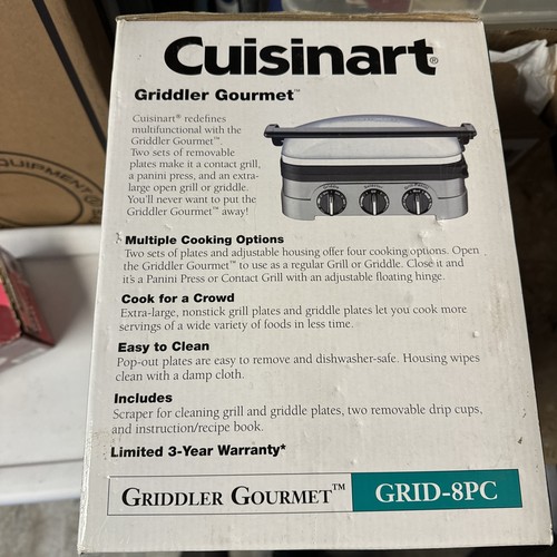 Cuisinart Griddler Gourmet Model GRID- 8NPC New | eBay