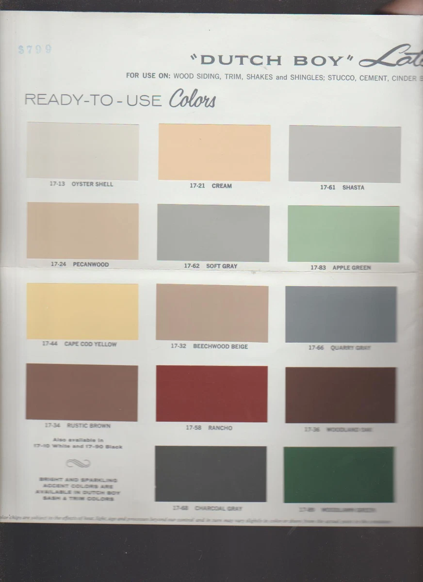 Dutch Boy Paint Color Chart