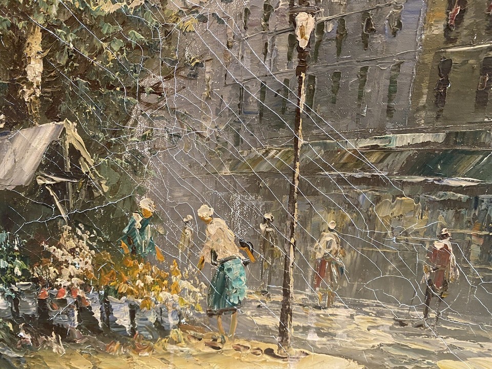 Oil Painting Paris Street Scene Caroline Burnett Moulin Rouge Signed ...