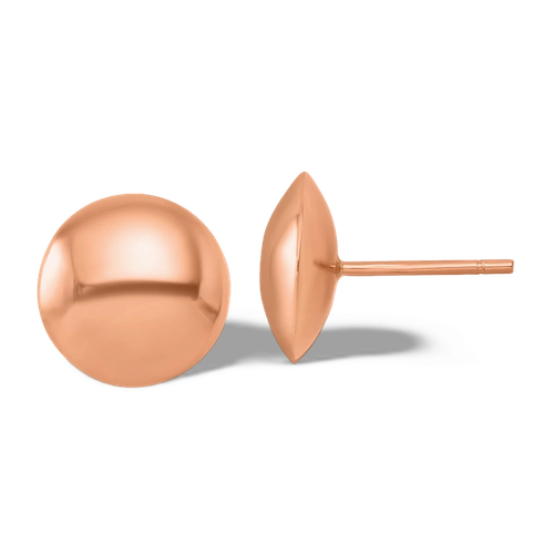 14K Solid Rose Gold 11.5mm Round Button Stud Earrings | eBay