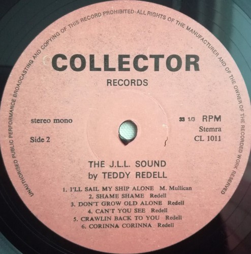 Rock Vinyl LP Teddy Redell The J.L.L. Sound By Teddy Redell LP, Comp ...