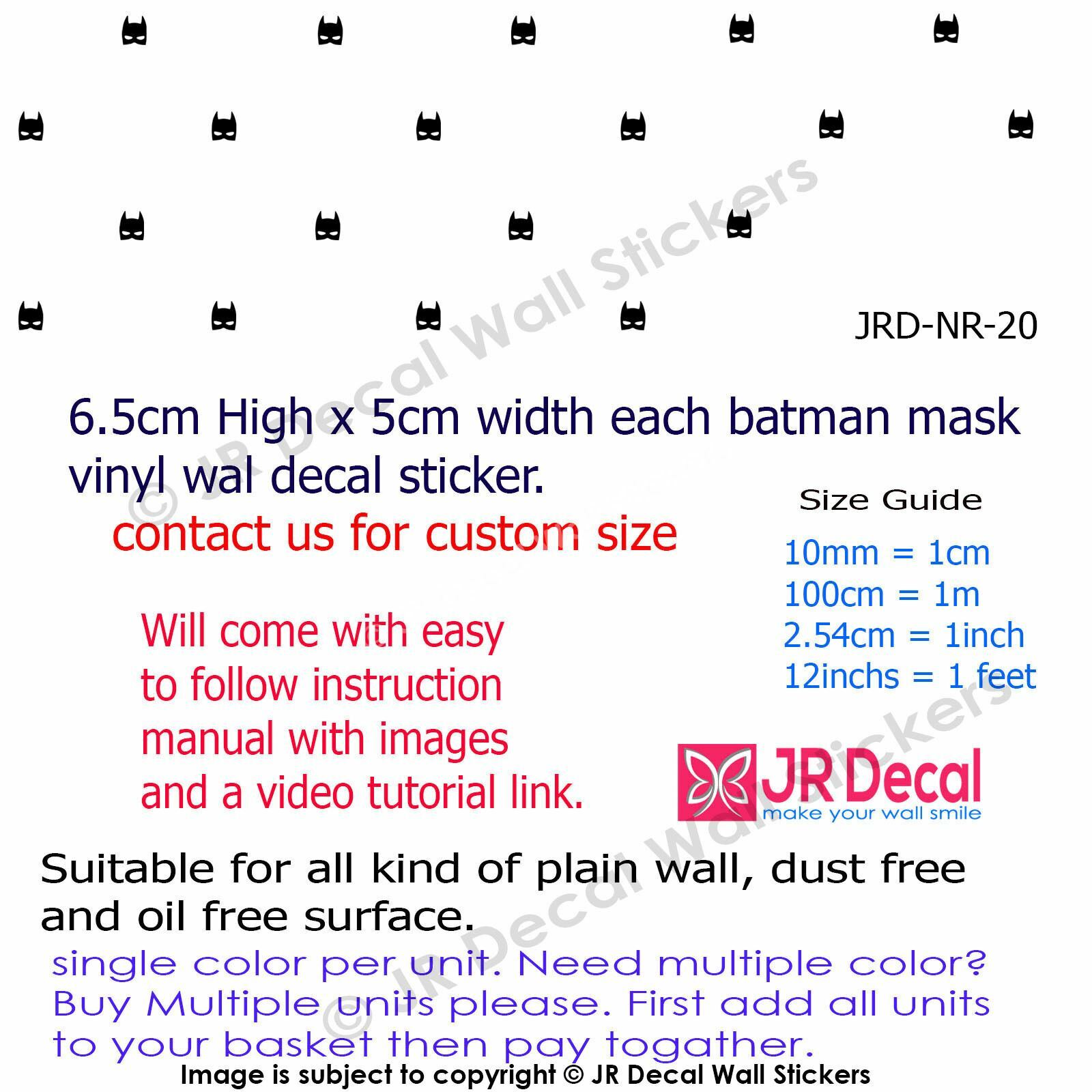 Batman wall sticker, 30 Batman Face Mask Sticker, Kids wall art ...