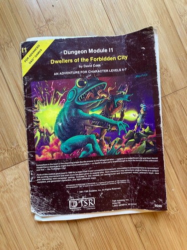Vintage 1981 TSR Advanced D&D Module Dwellers of the Forbidden City I1 ...