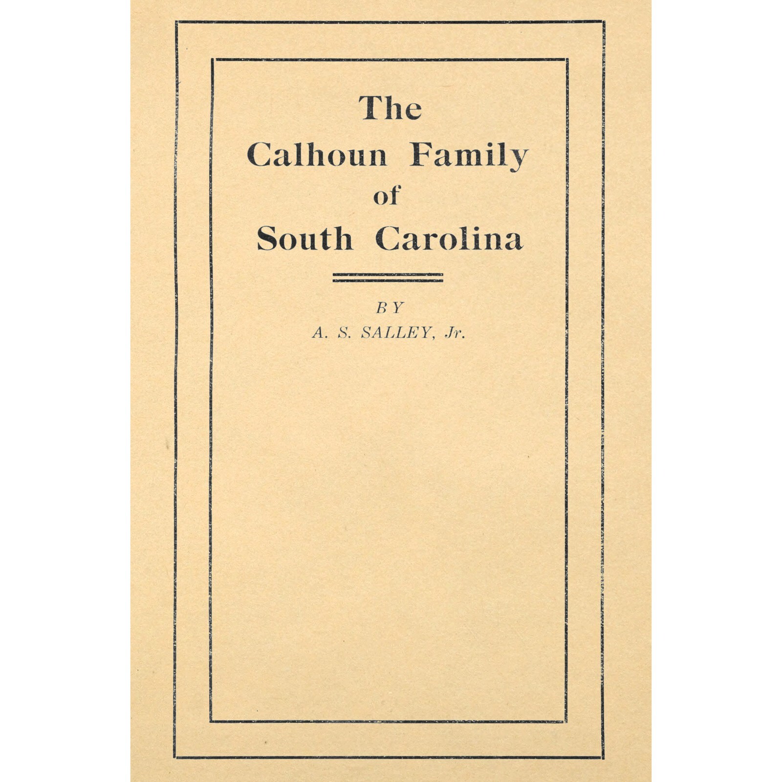 The Calhoun Family of South Carolina | eBay