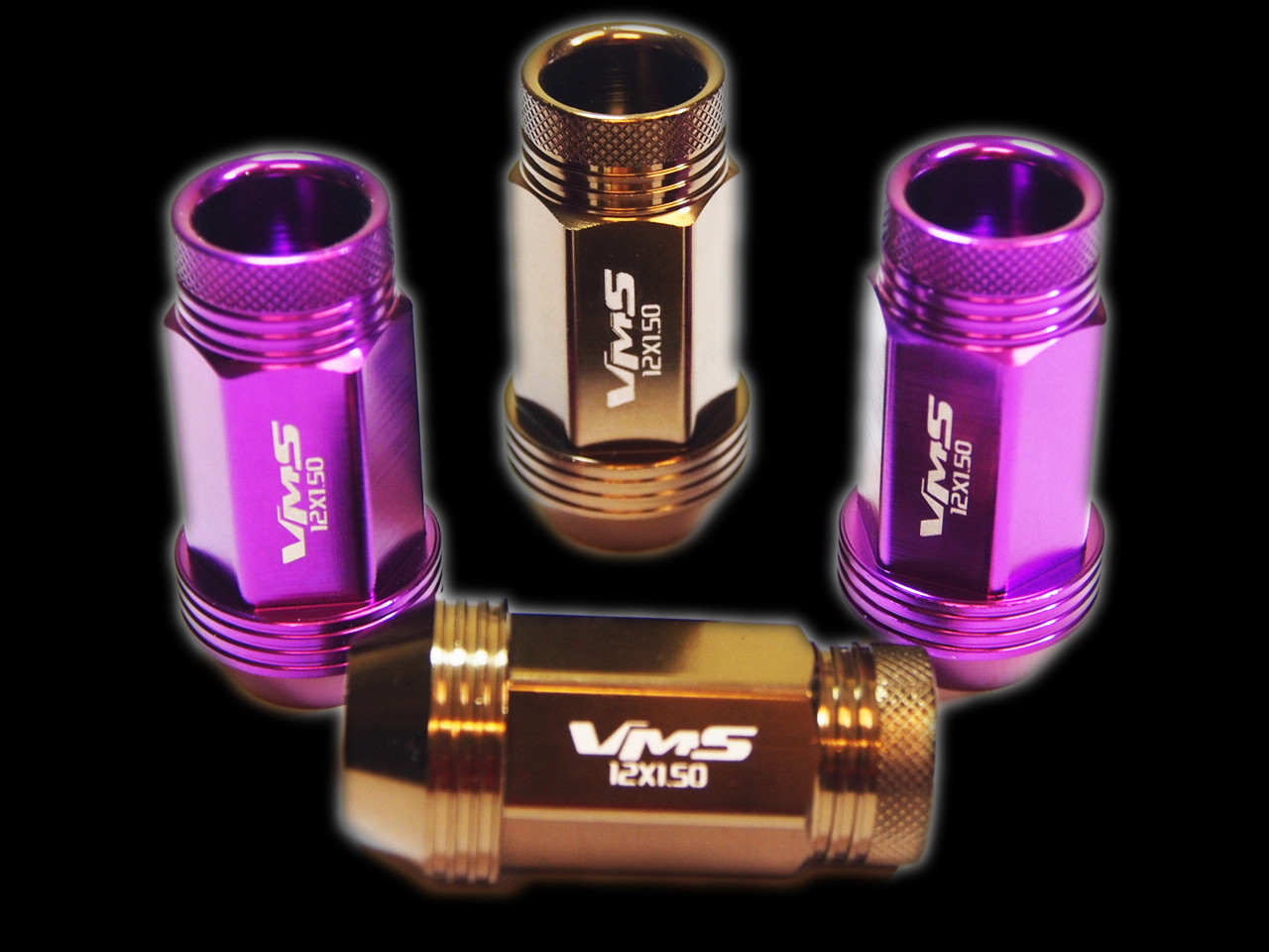 VMS RACING 24PC 48MM PREMIUM EXTENDED WHEEL LUG NUTS 12X1.5 PURPLE ...