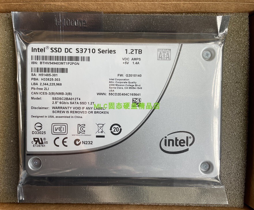 Intel SSD DC S3710 Series 1.2TB SSDSC2BA012T4 2.5" 6Gb/s SATA Solid ...