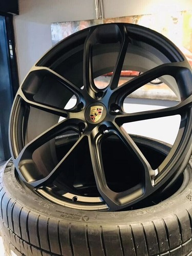 21'' inch Wheels fit Porsche Panamera Cayenne Satin Black Staggered ...