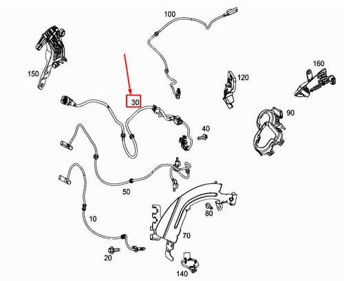 NEW MERCEDES-BENZ GLC X253 REAR LEFT ABS SENSOR WIRING A2534400706 ...