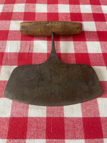 Antique Primitive Metal Hand Forged Food Chopper with Wood Handle | eBay