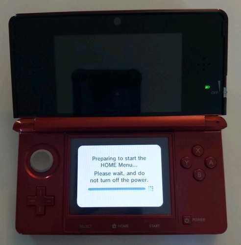 Flame Red Nintendo 3DS Handheld Parts or Repair CTR-001 Preparing To ...