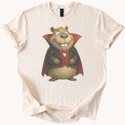 Cartoon Vampire Beaver T Shirt Cute Animal Halloween Costume Graphic ...