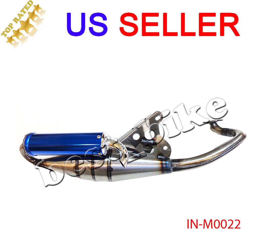 Exhaust Pipe muffler yamaha Jog 50cc Blue Moped Scooter 2-stroke ...