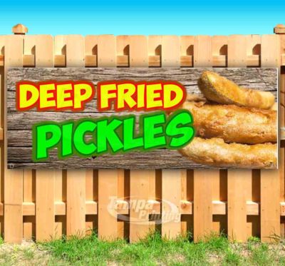 DEEP FRIED PICKLES Advertising Vinyl Banner Flag Sign CARNIVAL FOOD ...