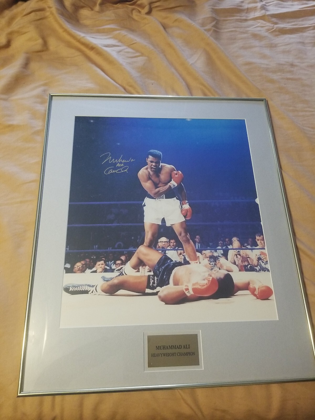 Muhammad Ali Signed 16x20 Photo Over Liston, Framed. COA picture ...