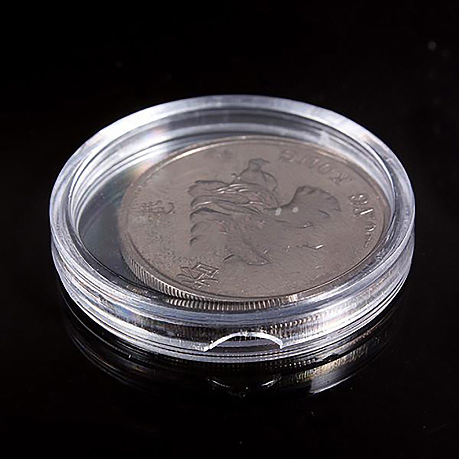 10pcs Coin Container Clear Easy to Open Plastic Coin Capsule Case ...