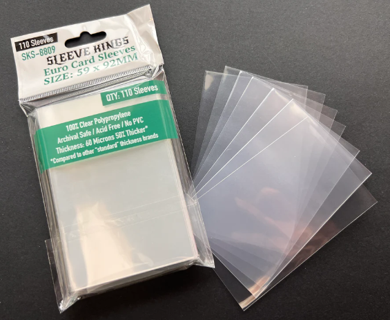 MDG8809 Sleeve Kings: Euro Card Sleeves 59mm x 92mm (110) | eBay