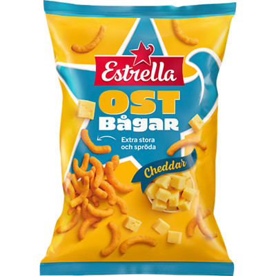 Swedish Chips, Estrella New Flavor Cheddar Cheese Puffs, Extra Large ...