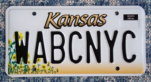 2005 Kansas Vanity License Plate WABCNYC WABC TV Radio New York City 77 ...