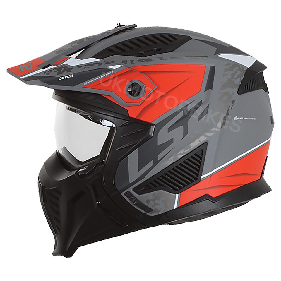 LS2 OF606 DRIFTER DEVOR MODULAR OPEN FACE MOTORCYCLE HELMET + FREE DARK ...