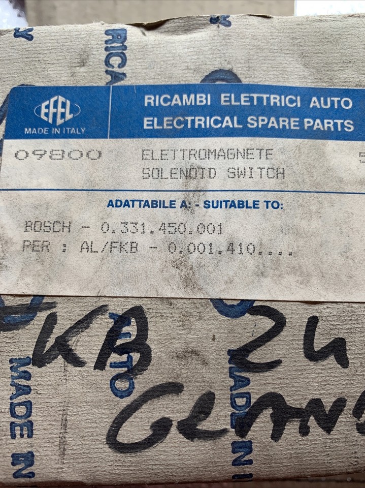 0331450001 Solenoid Relay Starter Motor Mercedes T2/L Fiat-Iveco-Ford ...