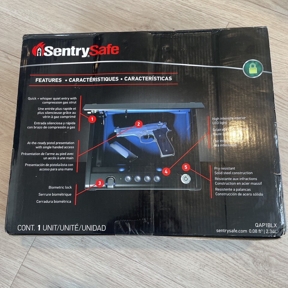 Sentry Safe (QAP1BLX) - Quick Access Biometric Pistol Gun Safe LED ...