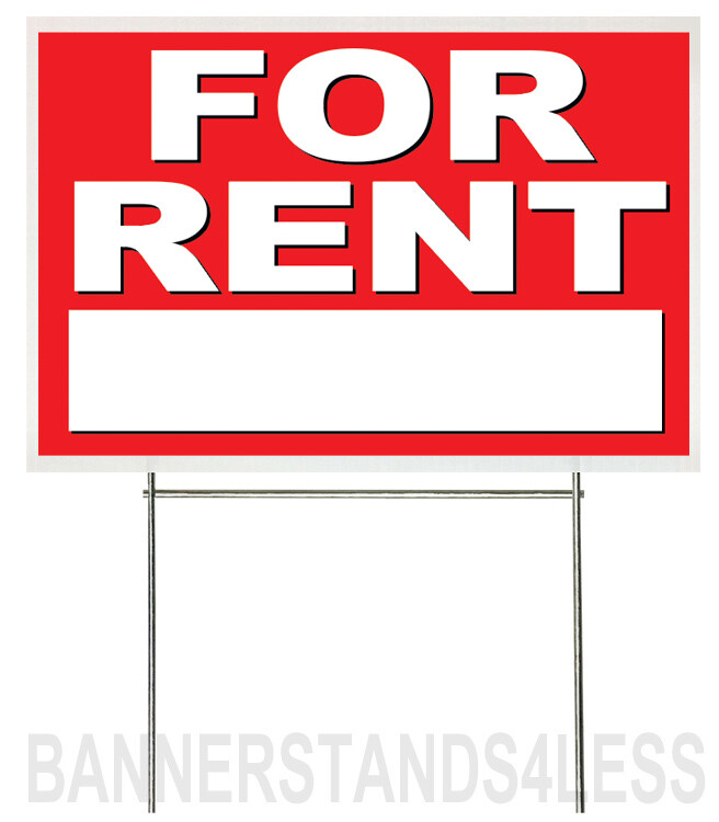 18x12 Inch FOR RENT Yard Sign with Stake - rb1s | eBay