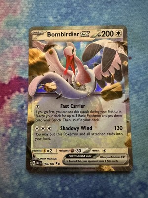 Bombirdier ex 156/182 (Double Rare) Paradox Rift Pokemon Card TCG NM ...