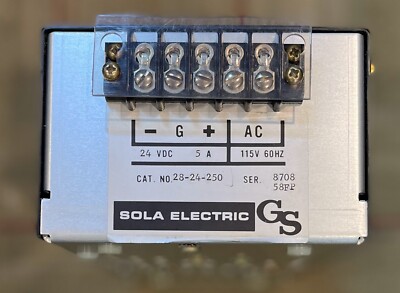 Sola Electric 28-24-250 24V 5A Industrial Power Supply NOS | eBay