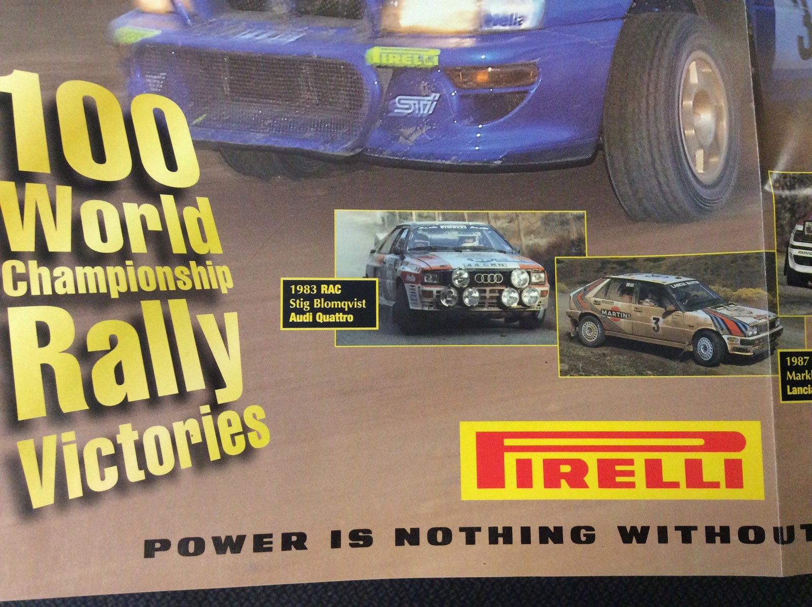 100 WORLD CHAMPIONSHIP RALLY VICTORIES PIRELLI POSTER 1973-1997 | eBay ...