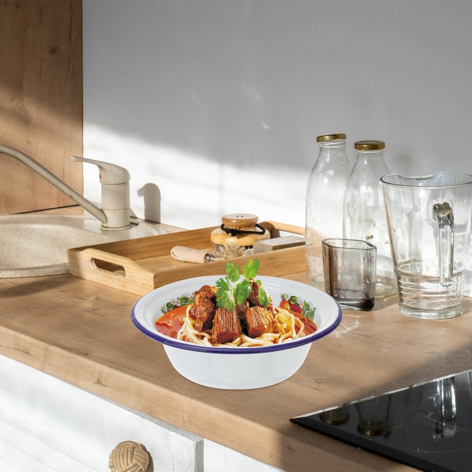 Dishpan Basin Enamel Bowl Large Pans for Cooking Enamelware Dishes ...
