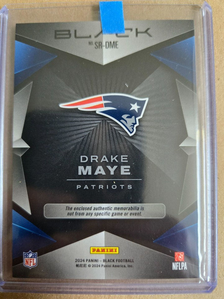 2024 Panini Black - Sizeable Rookie Memorabilia Drake Maye #SR-DME /150 ...