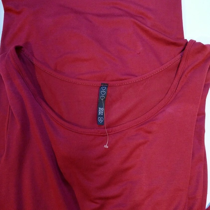 DGNY Burgundy Drape Bodycon Dress - Size XL | eBay