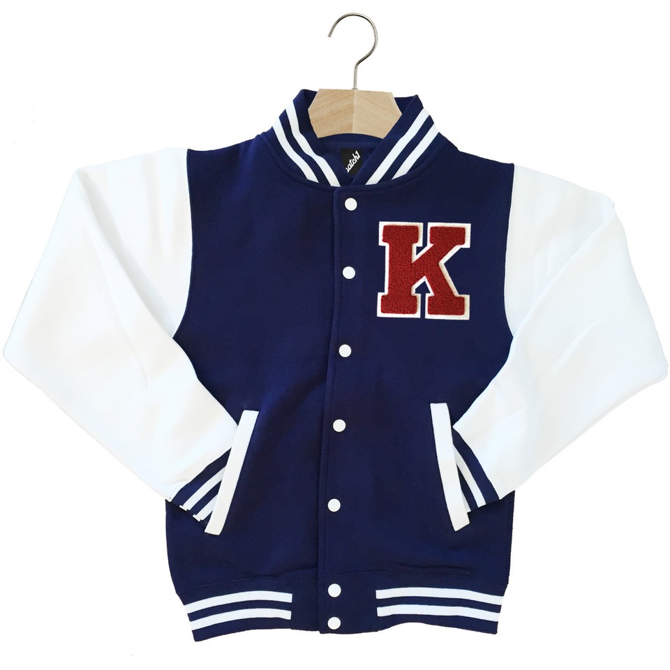 VARSITY BASEBALL JACKET UNISEX PERSONALISED WITH GENUINE US COLLEGE ...