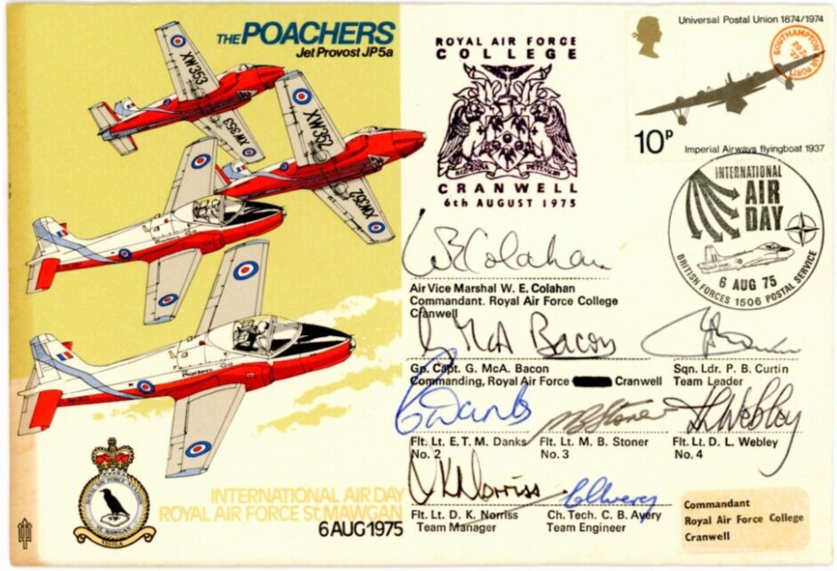 RAF AD/13 Cover The Poachers Signed Air Marshal Colahan and Team 229 of ...