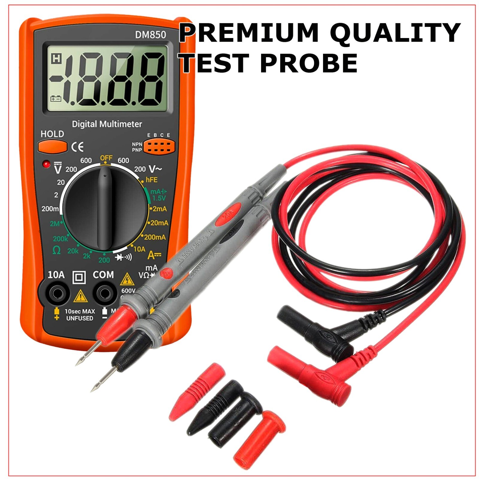 Digital Multimeter AC DC Voltmeter Ammeter Ohmmeter Volt Tester Meter ...