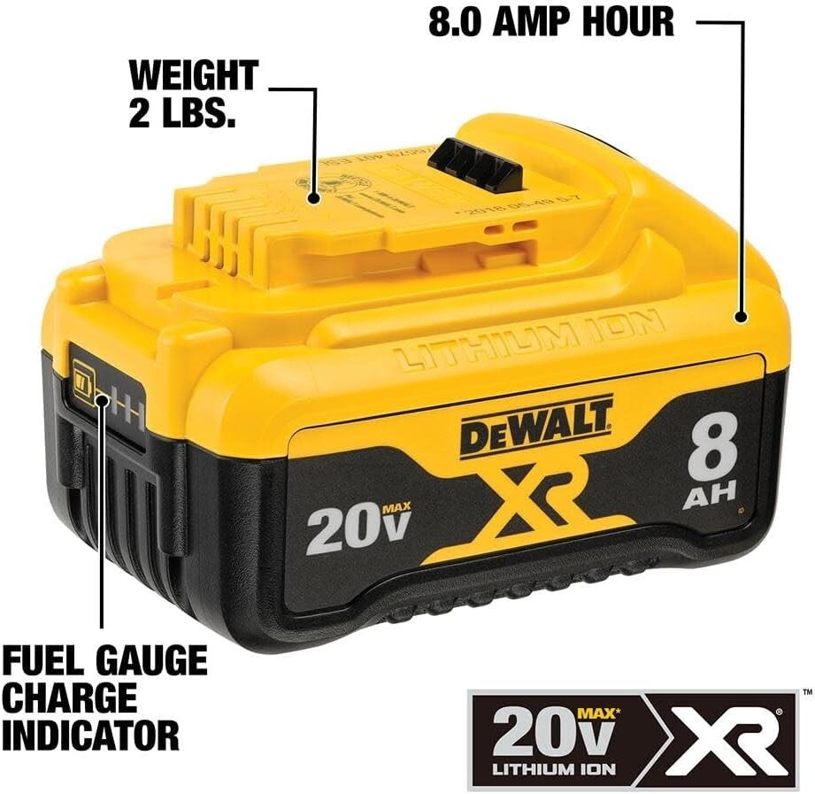 DEWALT DCB208 20V MAX 8.0Ah Battery - XR Lithium Ion - Fast Charging | eBay