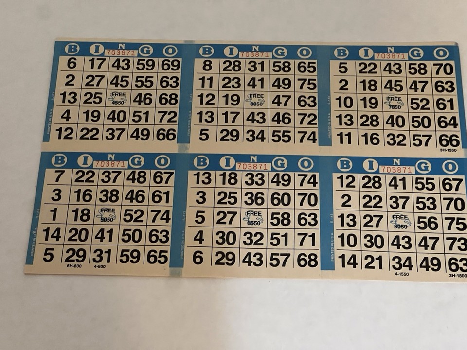 Bingo Paper Packs 6on9 - 6 cards per sheet 9 sheets per pack 25 Packs ...