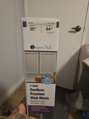 Designer's Touch 1" Window Vinyl Blind White Mini Blind 35" x 64 ...